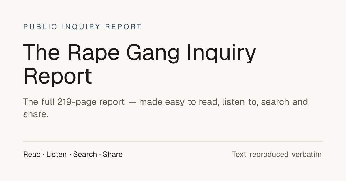 Read the report · The Rape Gang Inquiry Report